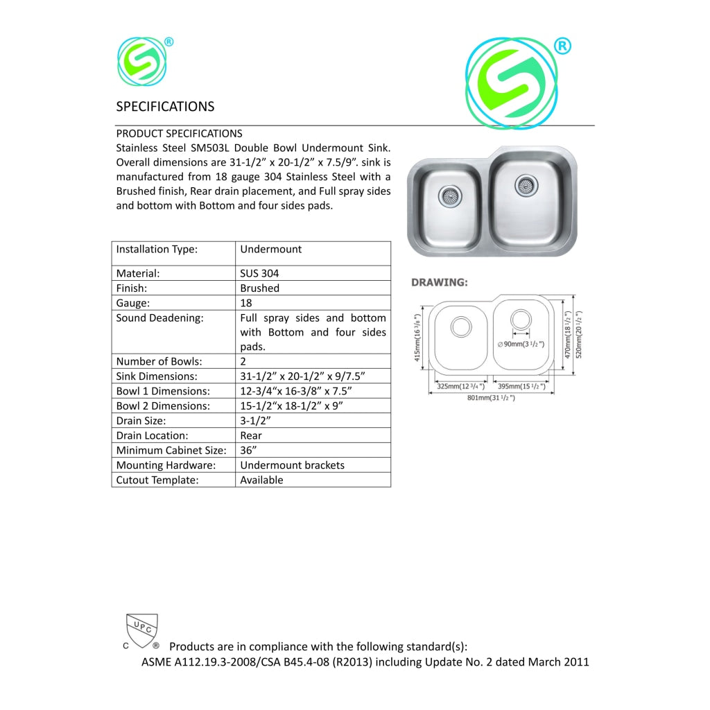 Kitchen Stainless Under Mount Sinks – Suneli Fixtures Company